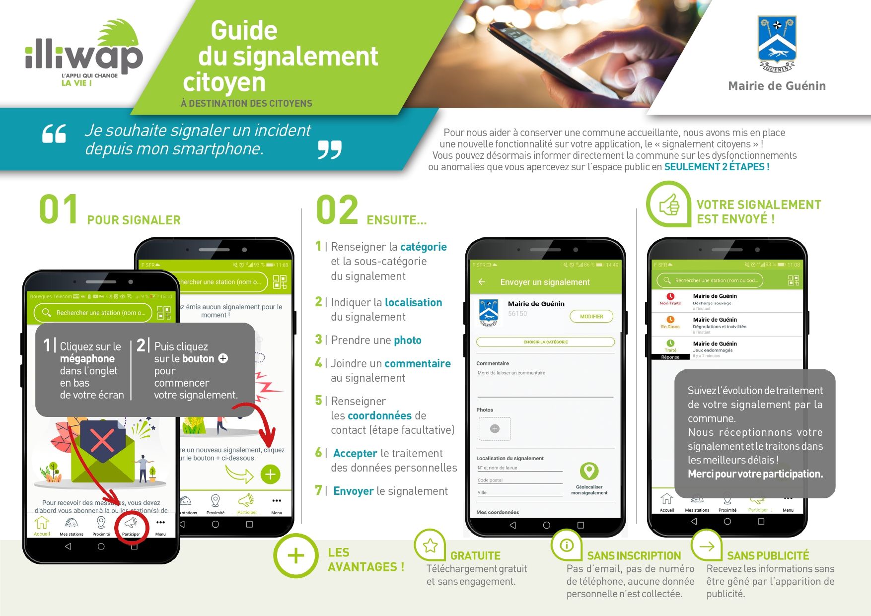 Illiwap ! l'application citoyenne - Mairie de Guénin (56)